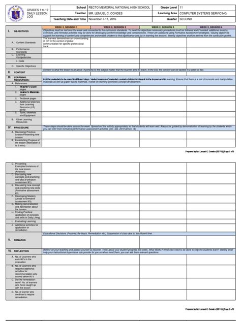 Dll Template Pdf Educational Assessment Applied Psychology