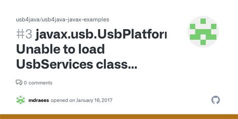 Javax Usb UsbPlatformException Unable To Load UsbServices Class Org Usb Java Javax Services