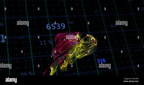 Colorful Data Visualization Image Over Grid With Numerical Values And