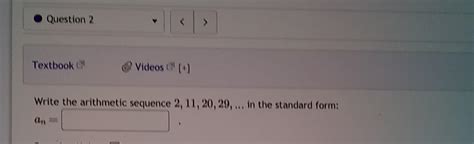 Solved Write The Arithmetic Sequence In The Chegg Com