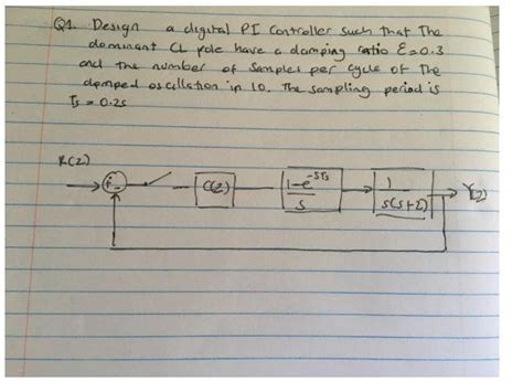 Solved A Q1 Design Digital Pi Controller Such That The