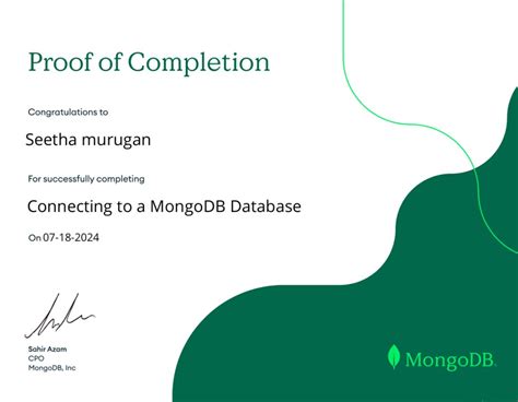 Ive Successfully Completed A Course On Mongodb Database Diving Deep