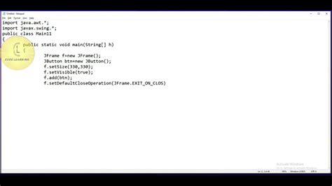Java Swing Class Add Button Codelearning Youtube