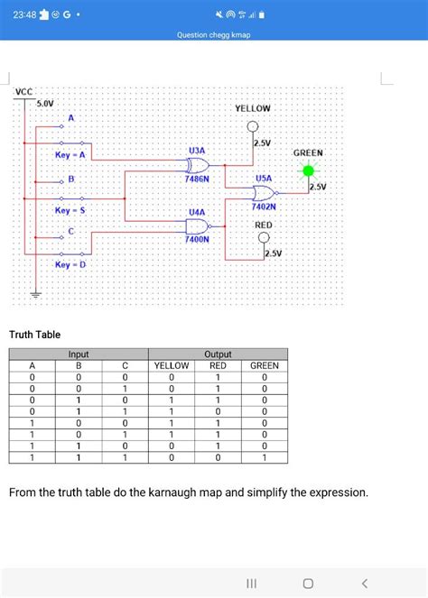Solved Truth Table From The Truth Table Do The Karnaugh Map
