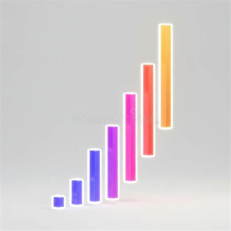 Gradient Bar Graph Showing Steady Growth With Success On Light Background Stock Illustration