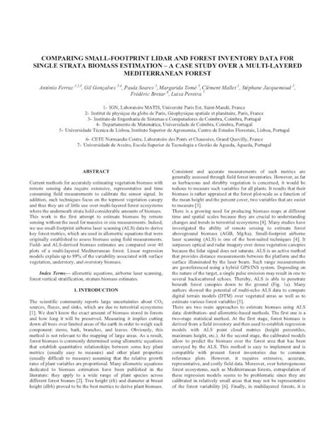 Pdf Comparing Small Footprint Lidar And Forest Comparing Small