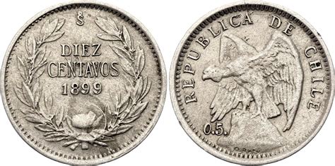 10 Centavos 05 On Obverse Silver 500 Chile Numista