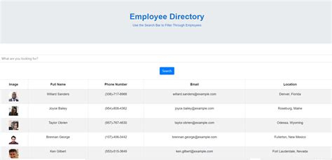 Github Tmarmsteadreact Employee Directory