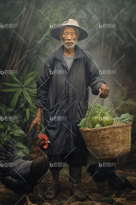 赶集卖菜的老人注视凝视图片 包图网
