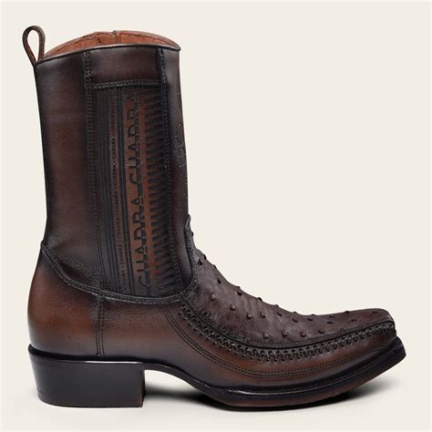 Bota Casual En Piel Genuina De Avestruz Para Caballero Cuadra México