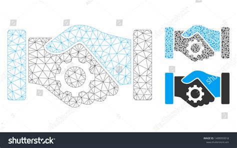 Mesh Smart Contract Handshake Model Triangle Stock Vector Royalty Free