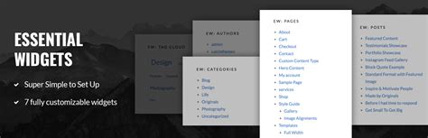 Plugin Essential Widgets —