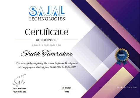 Internship Softwaredevelopment Webdesign Learningexperience Shubh Tamrakar