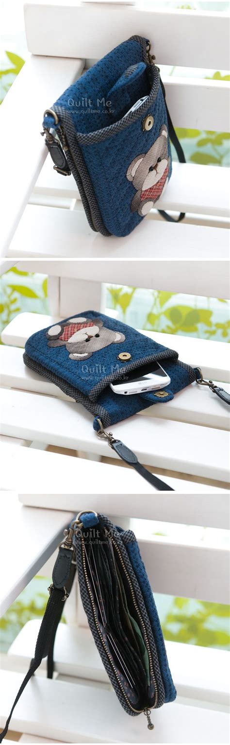 곰돌이 핸드폰and여권and지갑and크로스백 패턴 가방 패턴 퀼트 핸드폰 케이스 배낭 패턴