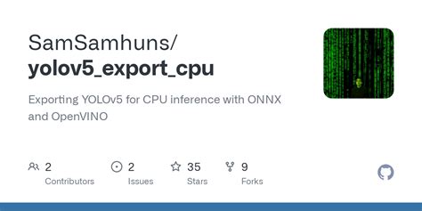 Github Samsamhunsyolov5exportcpu Exporting Yolov5 For Cpu