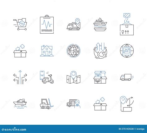 Logistic Business Outline Icons Collection Logistics Business Shipping Delivery Cargo
