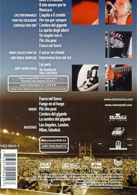 Eros Ramazzotti Stilelibero Dvd 2001 Dvd Empire