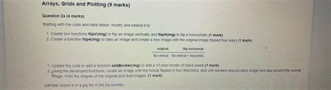 Solved Arrays Grids And Plotting 9 Marks Question 2a 4
