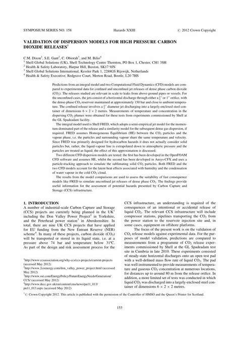 Pdf Validation Of Dispersion Models For High Pressure · 2 Dispersion Using The Drift Model