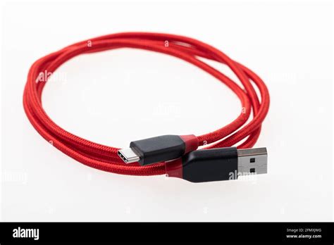 Usb Type C Cable In Red Color Stock Photo Alamy
