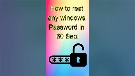 How To Rest Password From Windows 10 Windows Youtube