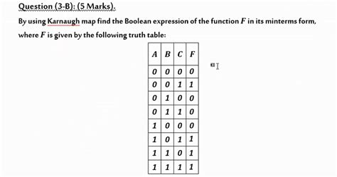 Solved H Question 3 B 5 Marks By Using Karnaugh Map