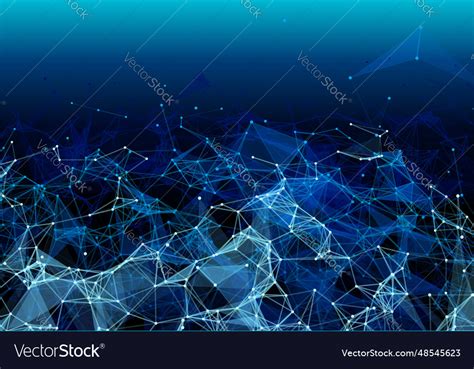 Blue Triangular Grid In Futuristic Technology Vector Image
