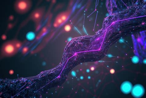 premium ai image technology concept of data flow data collecting and