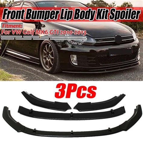 Volkswagen Vw Golf 6 Mk6 Gti Front Diffuser Lips Front Bumper Diffuser Lip Gloss Black Material