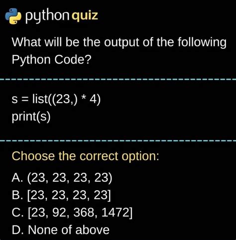 Venkata Polepalli On Linkedin Python Question Quiz What Is The Output Of The Following