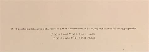 Solved 2 4 Points Sketch A Graph Of A Function Fthat Is