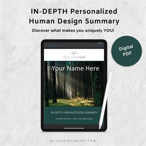 Personalized PDF Human Design Chart Analysis Customized Human Design Interpretation PDF Human