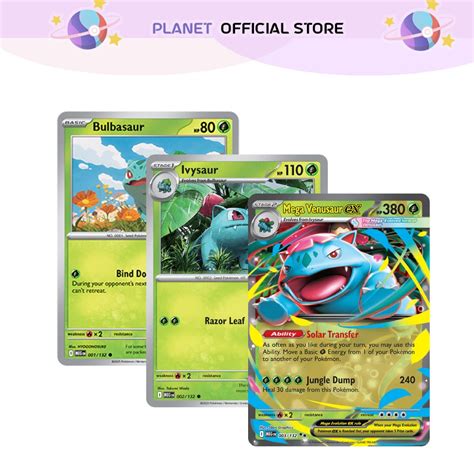 Bulbasaur Ivysaur Mega Venusaur Ex Line [mega Evolution] Shopee Malaysia