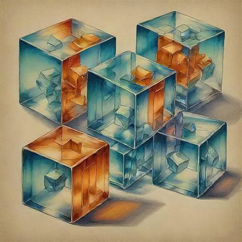 Glass Cubes Three Dimensional Design Ai Generated Premium Ai