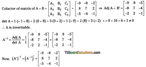 Ts Inter 1st Year Maths 1a Matrices Important Questions Short Answer Type Ts Board Solutions