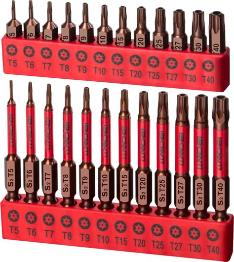 Guradesign 24 Piece Torx Bit Set T5 T40 Tamper Resistant Star Bits Security Torx Bit Set S2