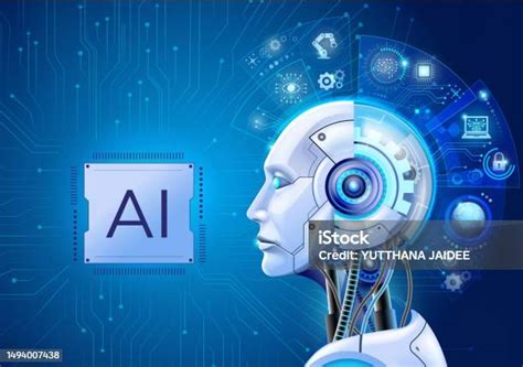 인공 지능 개념입니다 로봇 및 디지털 기술 기계 학습 자동화 빅 데이터 분석 마케팅 계획 및 개인화 된 마케팅 인공지능에 대한 스톡 벡터 아트 및 기타 이미지 Istock