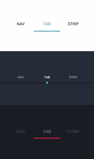 navigation tab strip with smooth interaction