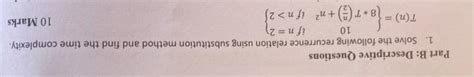 Solved Part B Descriptive Questions 1 Solve The Following