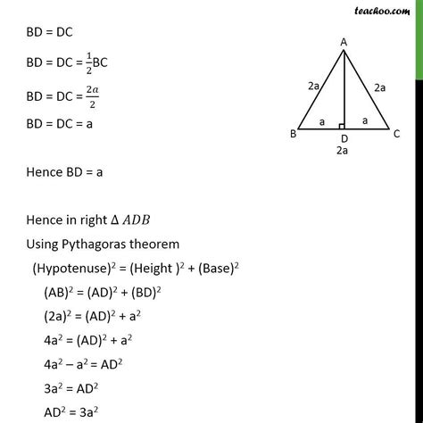 Question 6 Abc Is An Equilateral Triangle Of Side 2a Pythagoras T