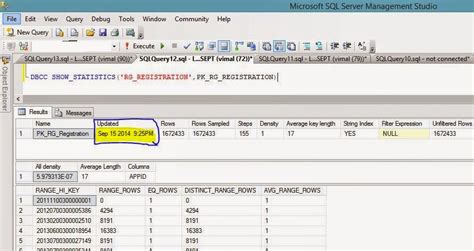 sql nosql public diary how to know when statistics were last updated in sql server