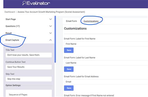 How To Customize Form Labels Button Texts And Error Messages Evalinator
