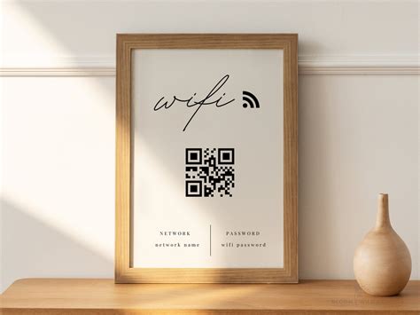 Wifi Qr Code For Airbnb Wifi QR Code Editable Canva Template Wifi Password Sign Qr Code Guest