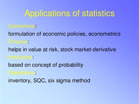 Applications Of Statistics