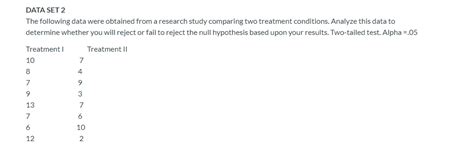 solved data set 2 the following data were obtained from a