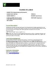 Cmpt281 Syllabus 2021 Pdf COURSE SYLLABUS COURSE TITLE Website Design And Development COURSE