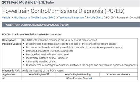 Code P04DB I Have The Car Listed Above Eco Boost With Only A