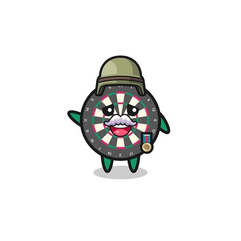 Premium Vector Cute Dart Board As Veteran Cartoon