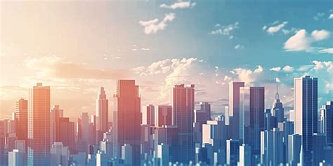 A City Skyline With Clouds In The Sky Vibrant Urban Dramatic Cloud