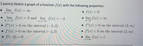Solved 2 Points Sketch A Graph Of A Function Fx With The